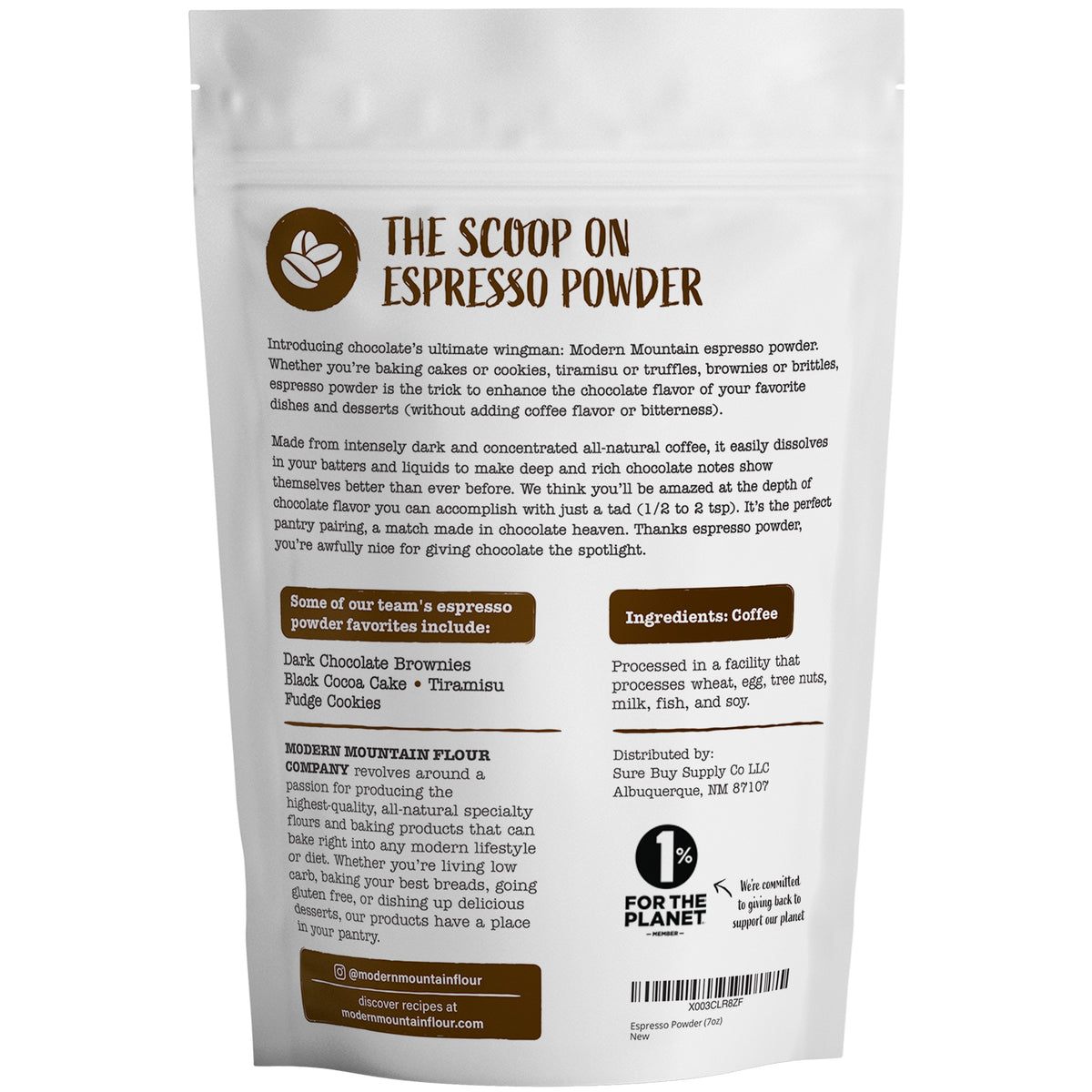 Espresso Powder (7 oz) – Modern Mountain Baking Company