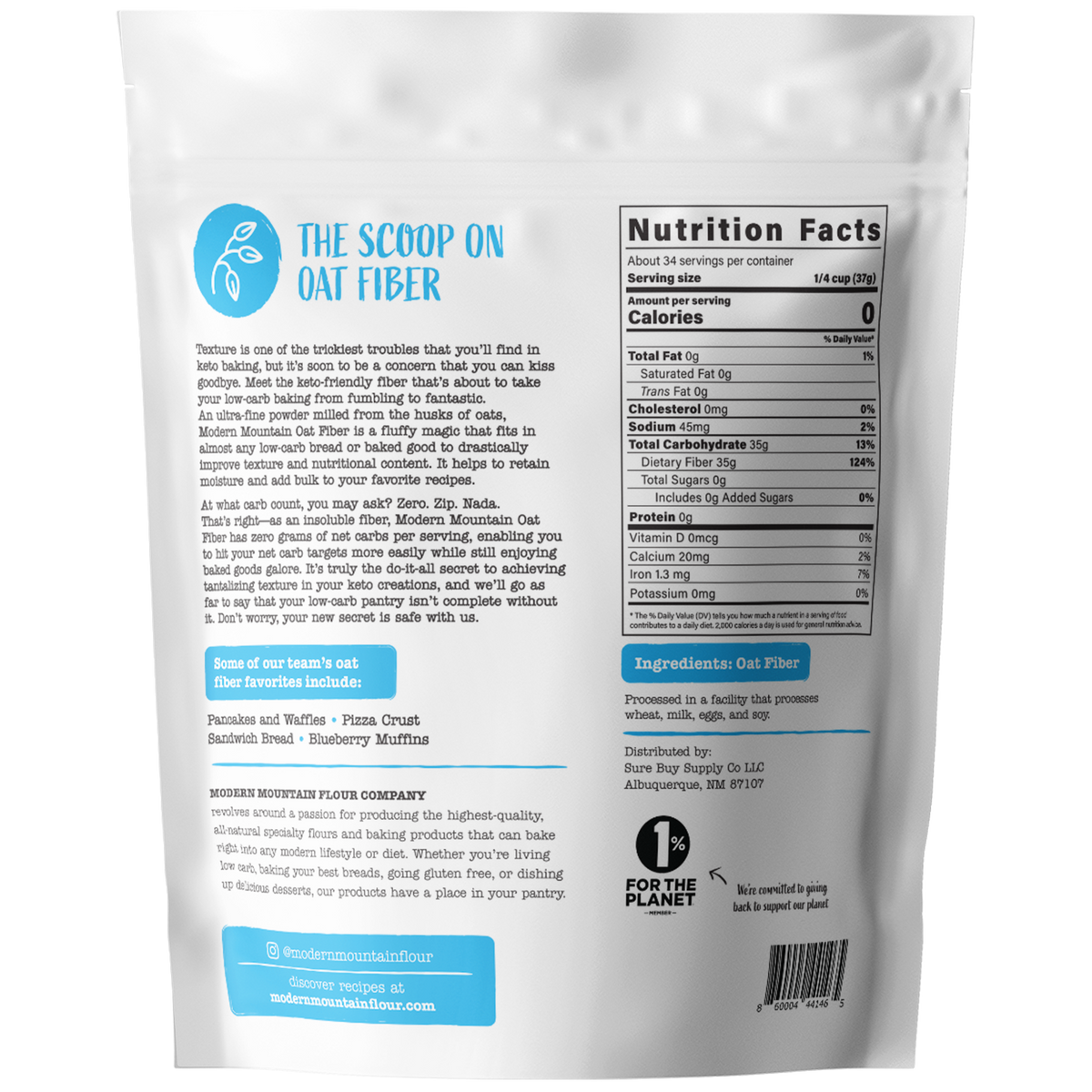 Oat Fiber (2.5 lb) - Improve Keto Baked Goods with Zero Net Carbs ...